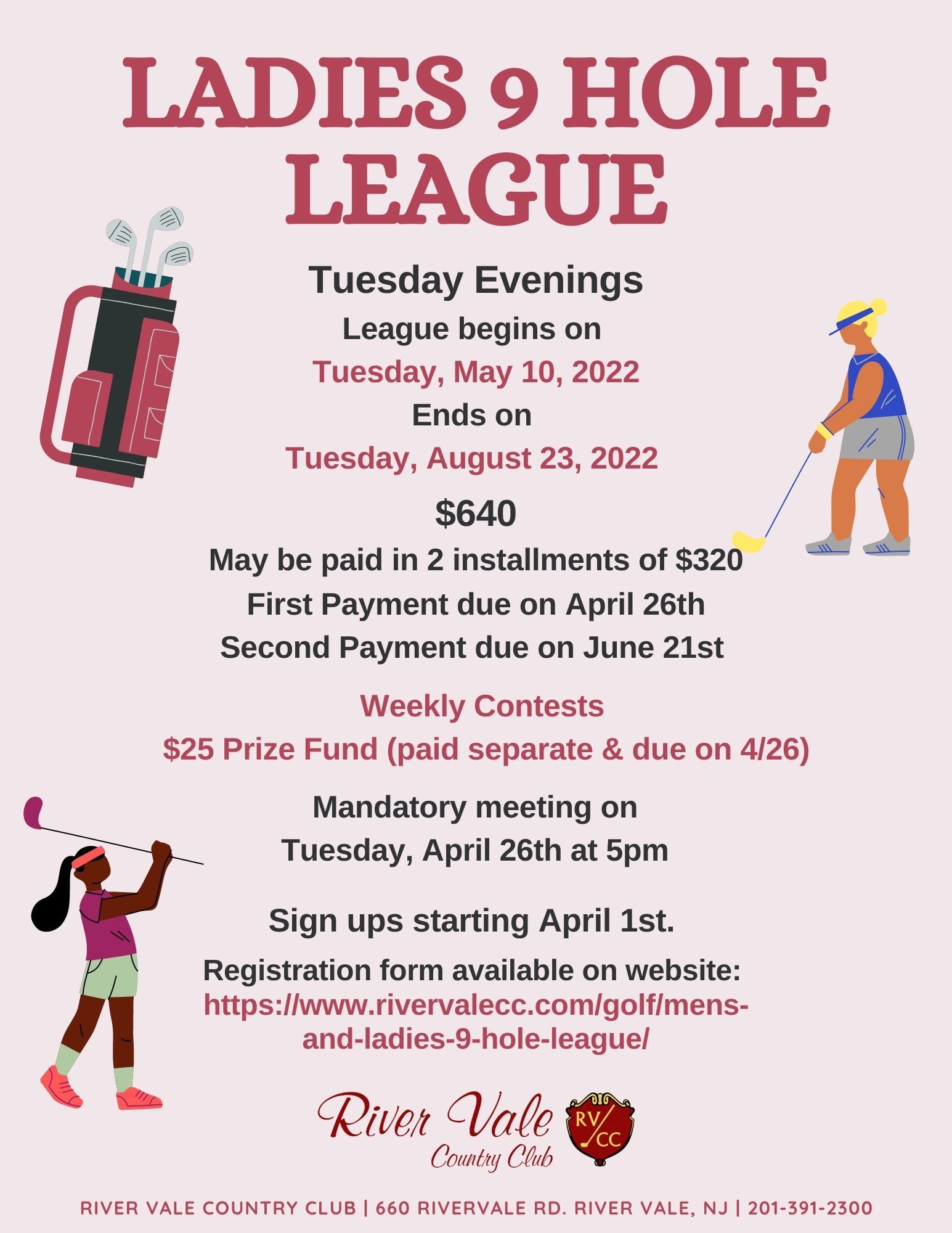 Men's and Ladies 9 Hole League - River Vale Country Club